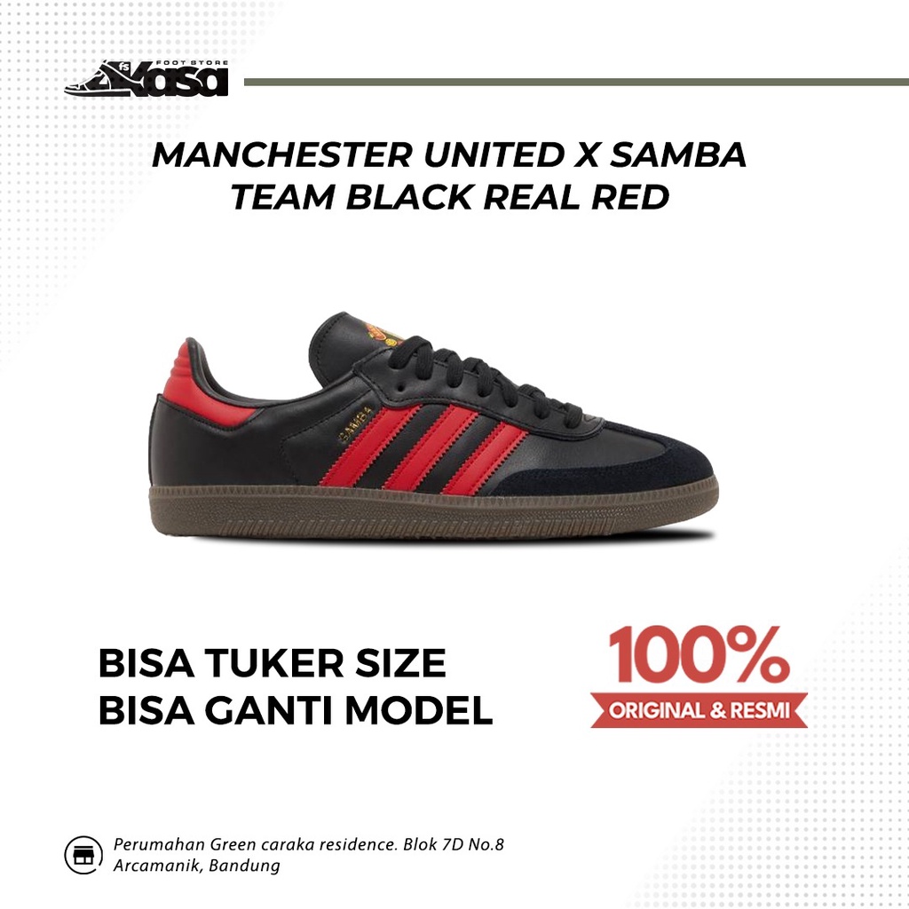 Jual Adidas Samba Manchester United Team Black Real Red | Shopee Indonesia