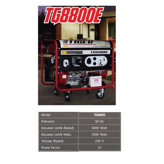 Jual Genset Generator TIGER TG8800E / Tiger TG 8800 E Genset 5000 watt ...