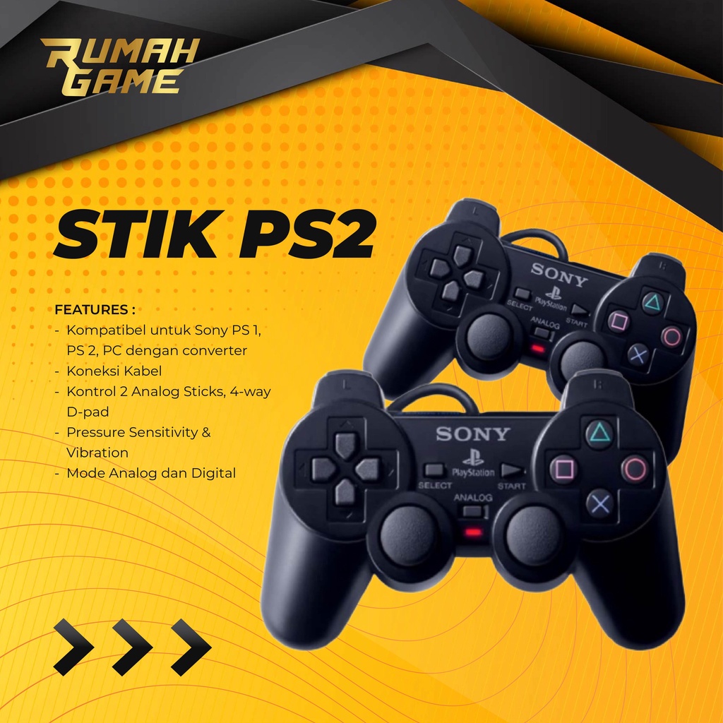 Jual Stick Ps2 Sony Hitam Playstation Ps 2 Gamepad | Shopee Indonesia