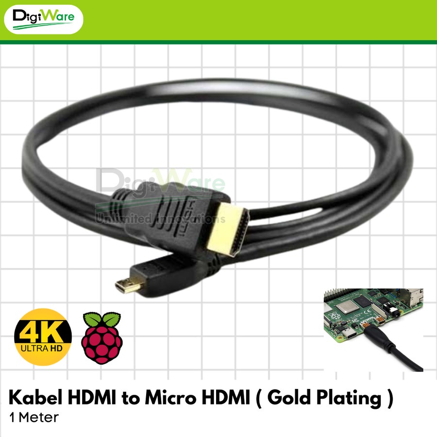 Jual HDMI to Micro HDMI Cable, Suit for Raspberry Pi 4B | Shopee Indonesia