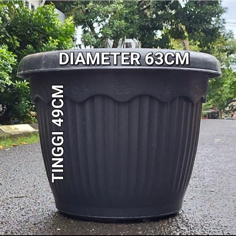 Jual Pot bunga hitam besar 75/pot tanaman besar 75 diameter 63cm ...