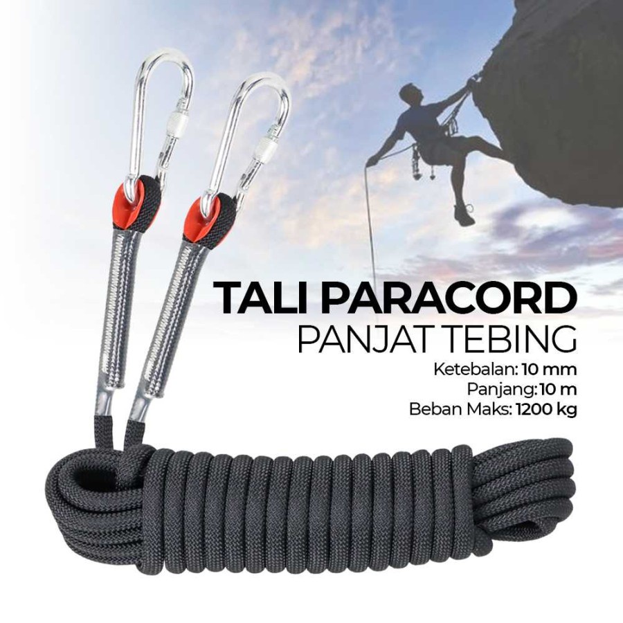 Jual tali karmantel panjat tebing - rappeling climbing rope 10mm X 10m ...