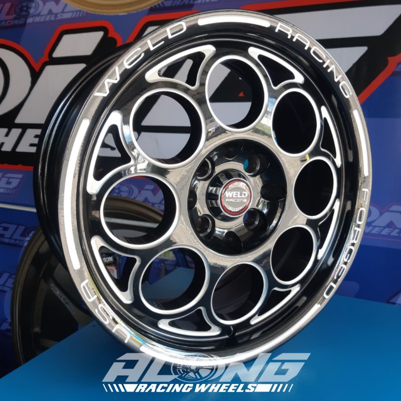 Jual VELG WELD RACING WELD DRAG R15 BLACK POLISH - PCD [4x100/114 ...