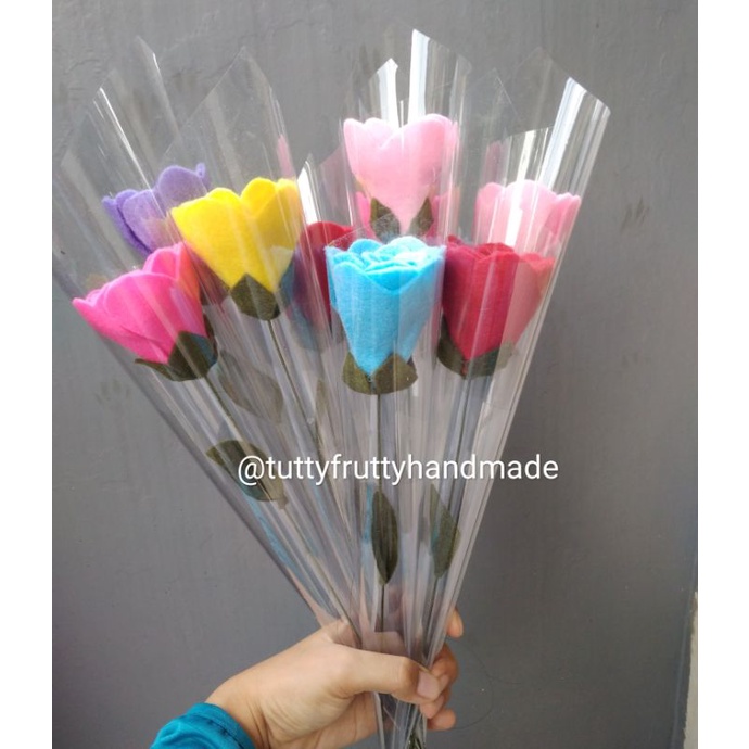Jual [36 cm] bunga mawar flanel satuan felt flower | Shopee Indonesia