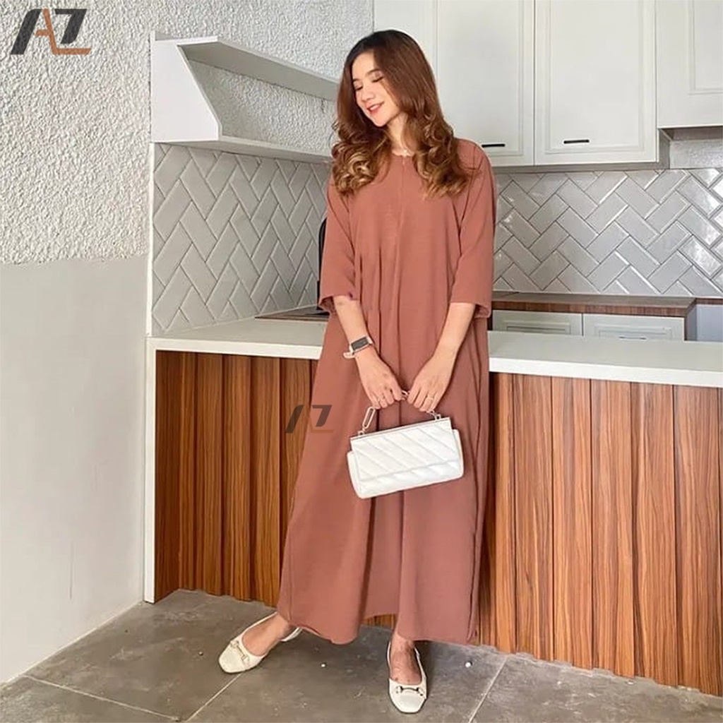 Jual Dress Wanita Fashion Muslim Lengan 3 4 / Baju Daster Gamis Wanita ...