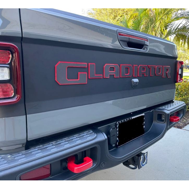 Jual Jeep JT Gladiator Tailgate Letters Badging Black Red Emblem Ori ...