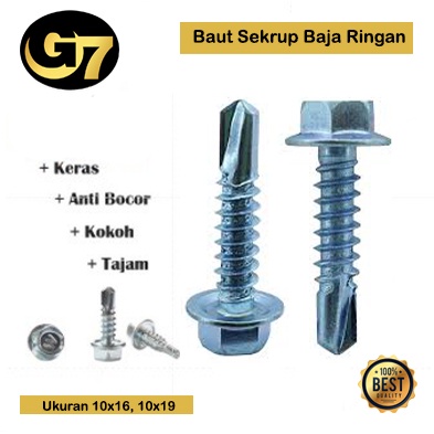 Jual Baut Baja Ringan Baut Atap Galvanis Anti Karat Sekrup Roofing ...