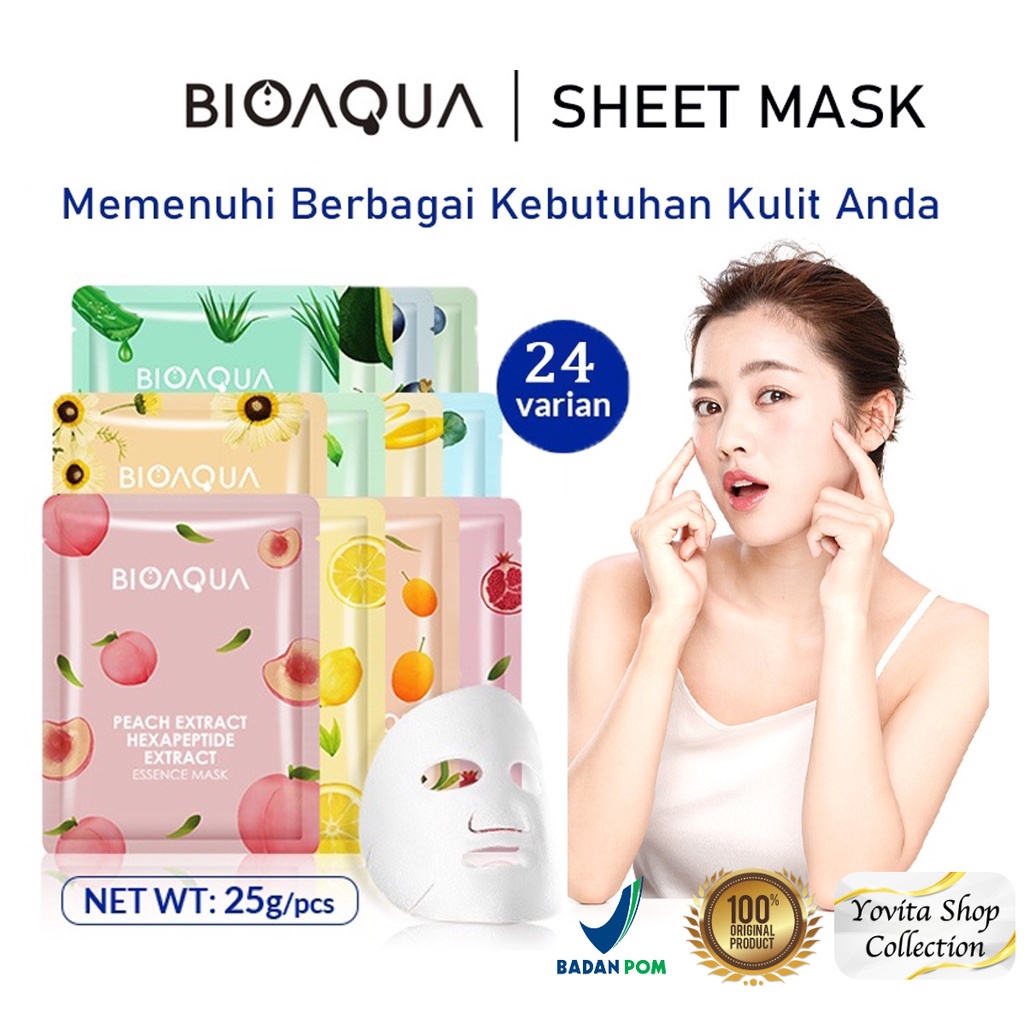 Jual BIOAQUA Sheet Mask Brightening Flower Series 10X Essence - Masker BIOAQUA Original | Shopee ...