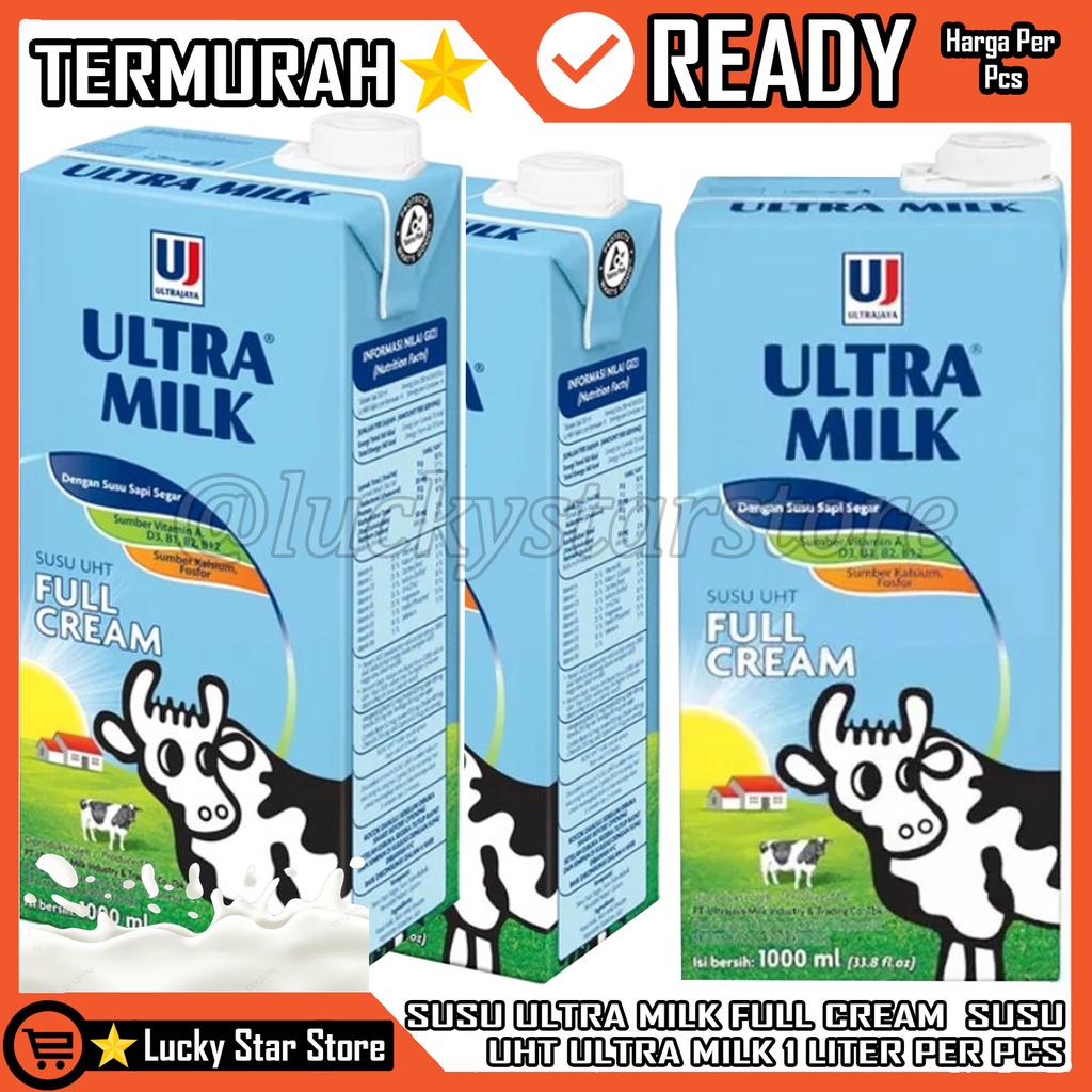 Jual SUSU ULTRA MILK FULL CREAM SUSU UHT ULTRA FULL CREAM LTRA MILK ...