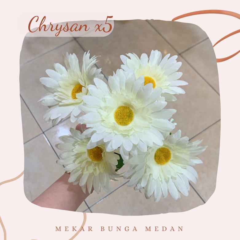 Jual (M 155) - Bunga Artifisial Chrysan X5 Dekorasi Bunga Pelaminan ...