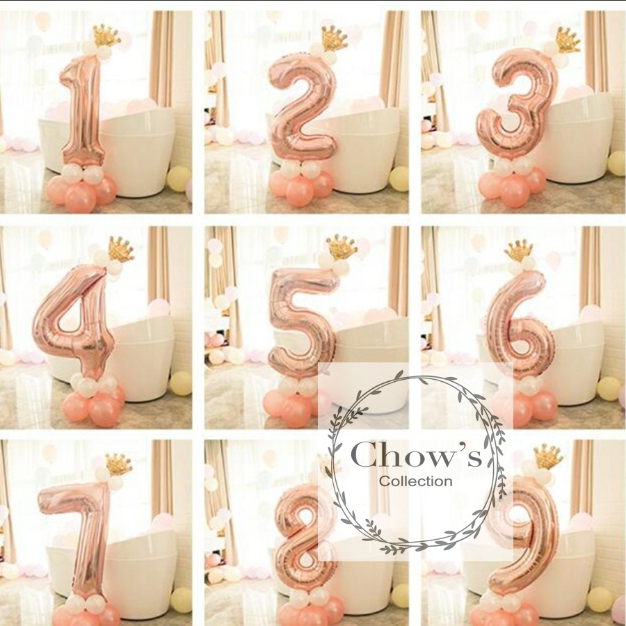 Jual Balon Foil Angka Besar 80cm Rose Gold | Shopee Indonesia