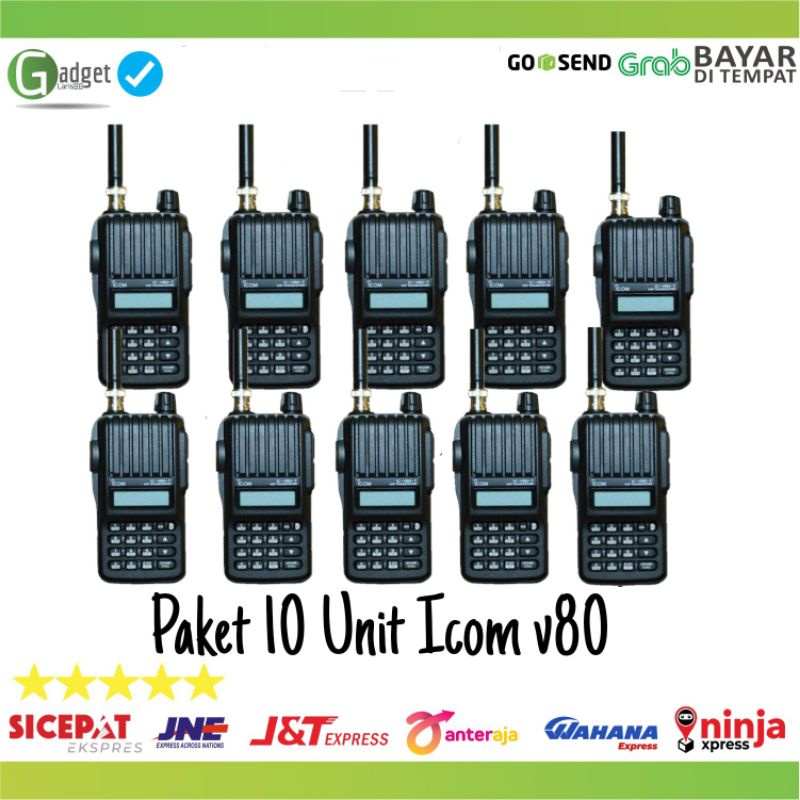 Jual Paket 10 Unit Radio HT Icom V80 IC-80 VHF Lithium Handy Talky ...