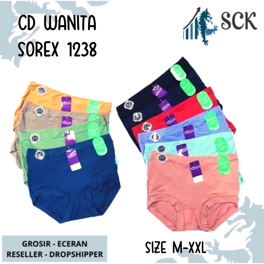 Jual Celana Dalam Wanita SOREX 1238 Super Soft / CD Aneka Warna Super Soft Semi Boxer / Pakaian ...