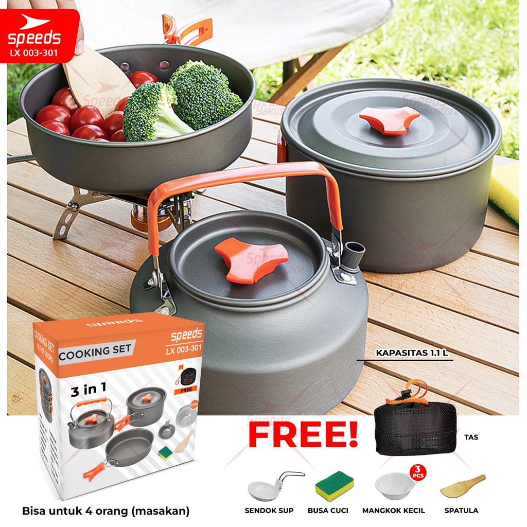 Jual SPEEDS Alat Masak Camping Set Mini Cooking Cookware Rekreasi Pesta ...