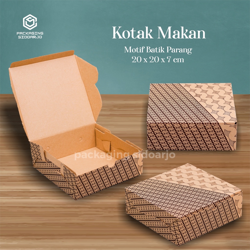 Jual Box Nasi uk.20X20X7cm /Dus Nasi/Box Kue Eflute uk.20X20X7cm Motif ...