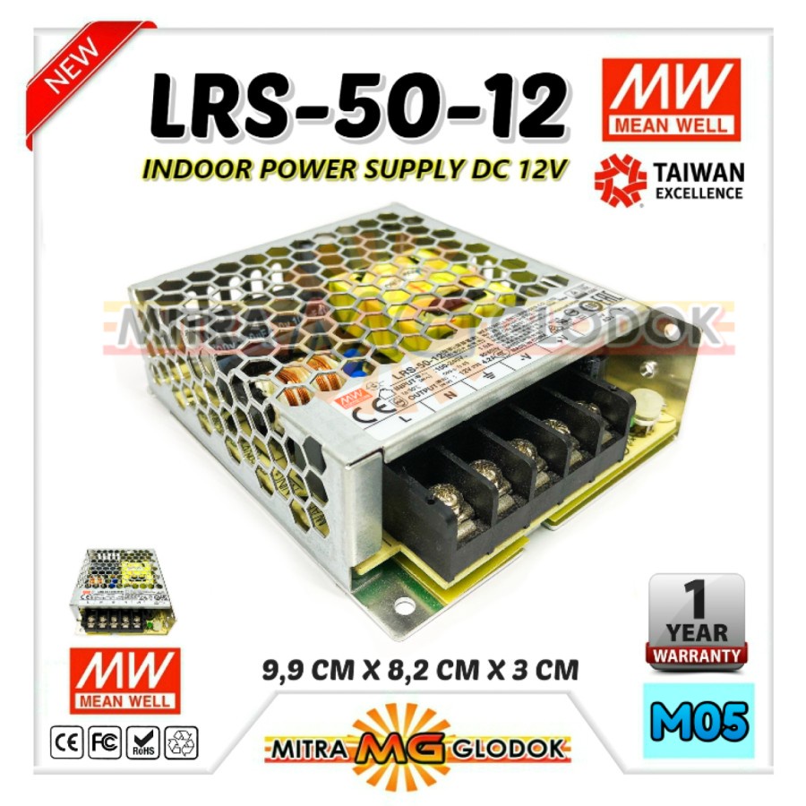 Jual MEAN WELL POWER SUPPLY LRS-50-12 MEANWELL TRAVO TRAFO DC 12V 50W 4.2A INDOOR GARANSI 2 ...
