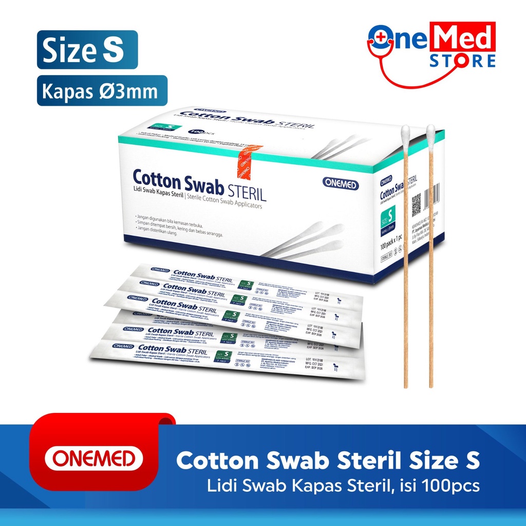Jual OneMed Citoswab Cotton Swab Size S OL | Shopee Indonesia