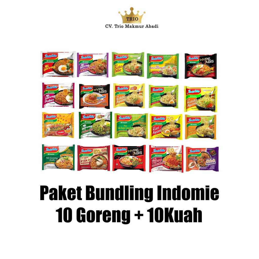 Jual Promo PAKET INDOMIE Bundling 20pcs Mix 2 variant Rasa (10pcs ...