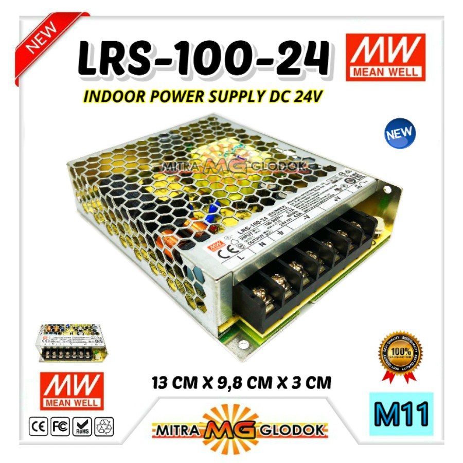 Jual MEAN WELL POWER SUPPLY LRS-100-24 MEANWELL TRAVO TRAFO DC 24V 100W ...