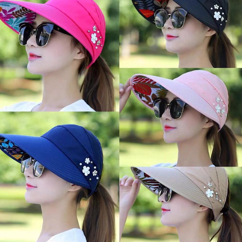 Jual Paling Terjamin Topi Lipat Wanita Pelindung Sinar UV Anti UV untuk ...