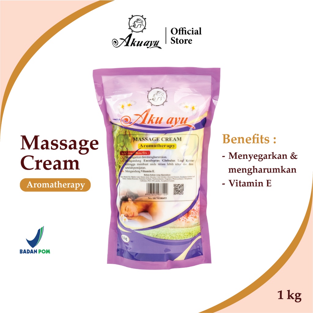 Jual Aku Ayu Massage Cream Aromatheraphy 1000 g | Shopee Indonesia