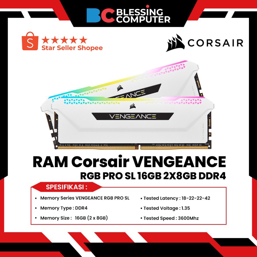 Jual RAM Corsair VENGEANCE RGB PRO SL 16GB 2X8GB DDR4 ...