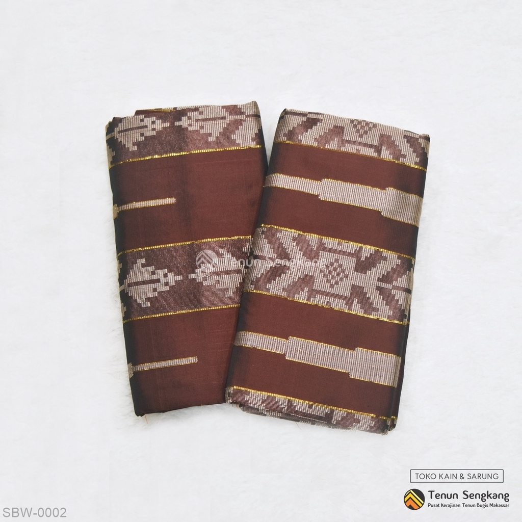 Jual Sarung Bugis Songket Walida Sutra Makassar Tenun Asli Cokelat ...