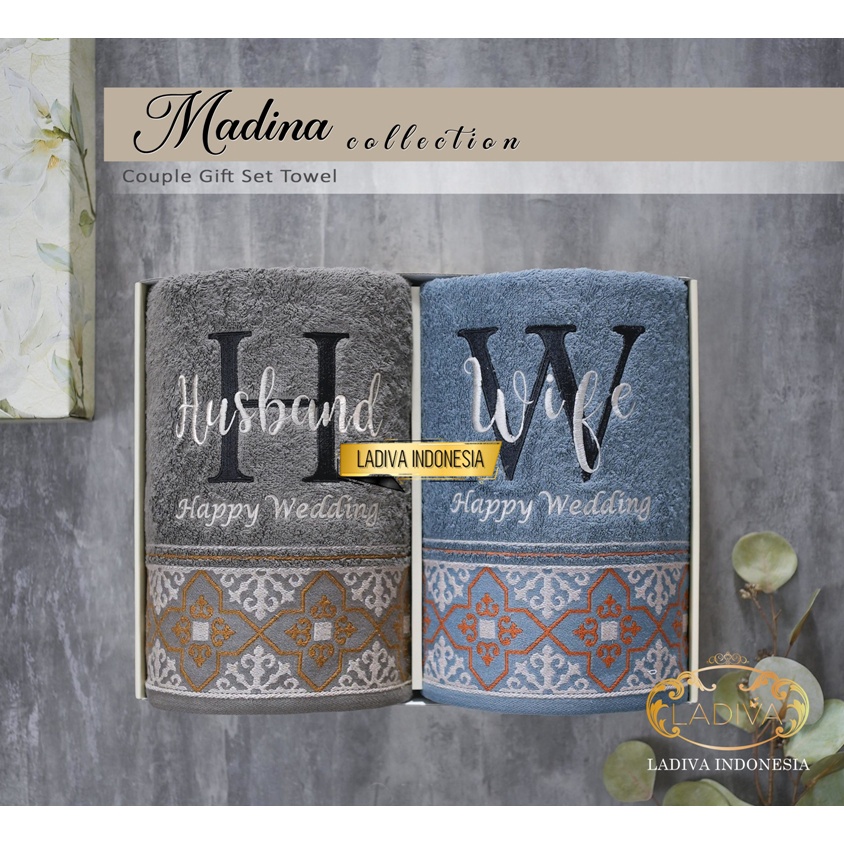 Jual Hampers Gift Box Set Handuk COUPLE Premium MADINA Series + CUSTOM ...