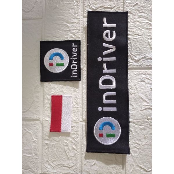 Jual Emblem In Driver Paket Lengkap Dasar Hitam Logo InDriver Bordir ...