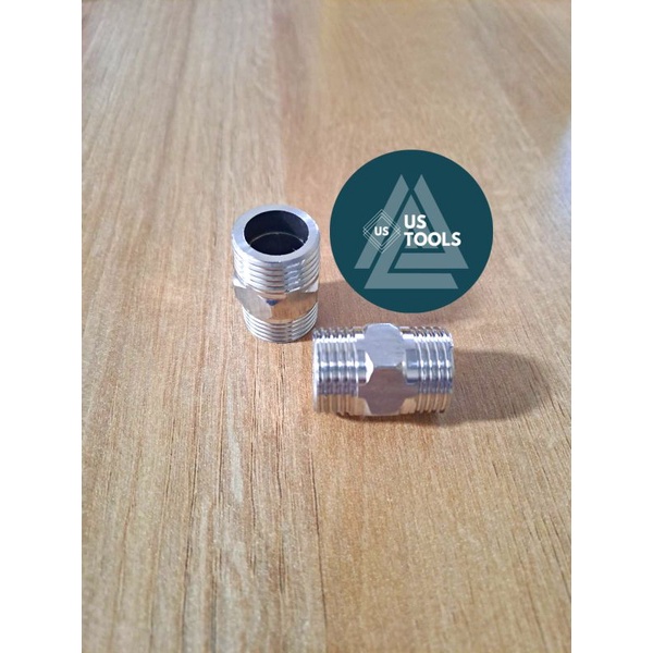 Jual Double nepel 1/2 inch stainless DN12- dobel nepel fitting sambungan pipa keran air | Shopee ...