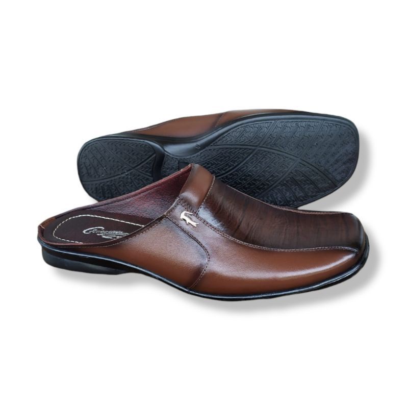 Jual Sepatu Slop Kulit Asli Pria Bustong | Shopee Indonesia