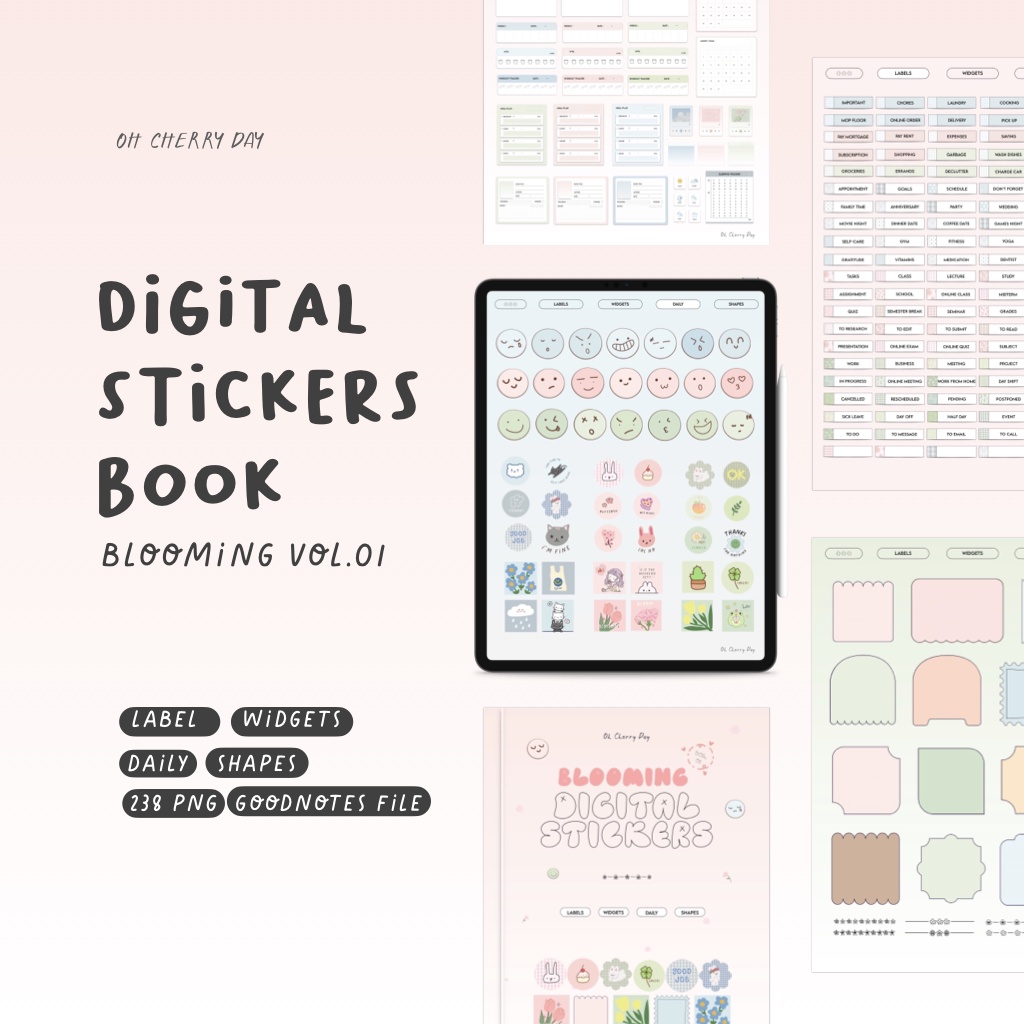 Jual Digital Stickers untuk Digital Planner, Notebook, Journal, Diary ...