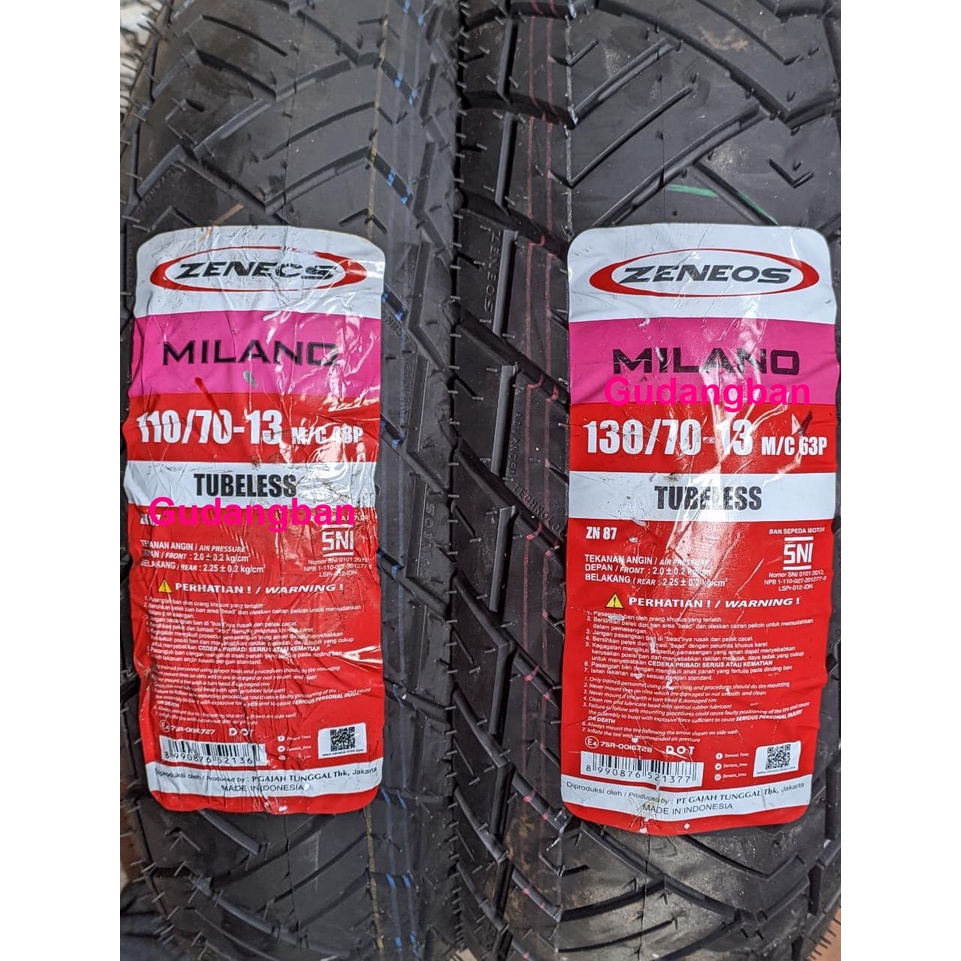 Jual Paket Zeneos Milano 110 70 13 dan 130 70 13 Ban Motor Nmax ...