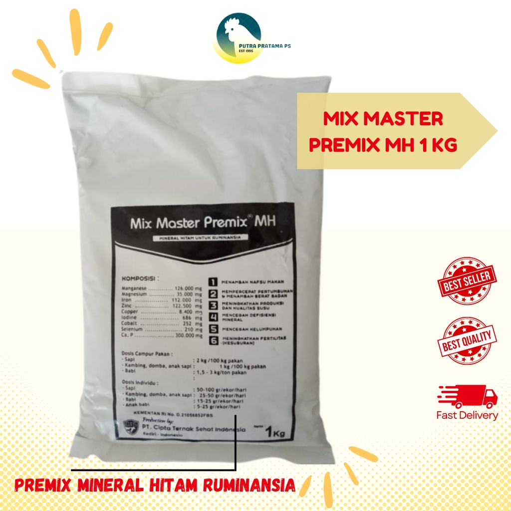 Jual MIX MASTER PREMIX MH - Mineral Hitam Ruminansia kemasan 1 kg ...