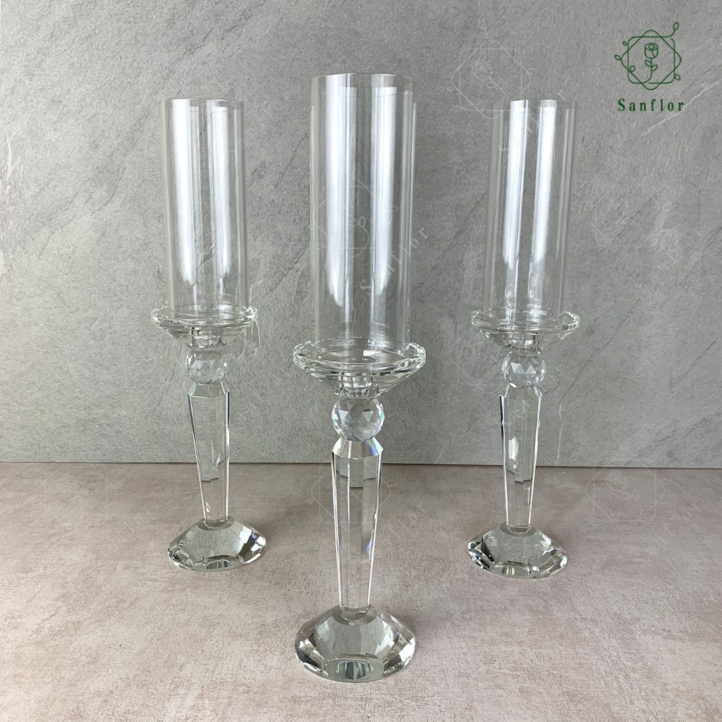 Jual PILLAR CANDLE HOLDER/ TEMPAT LILIN BAHAN KACA CENTER PIECE MEJA ...