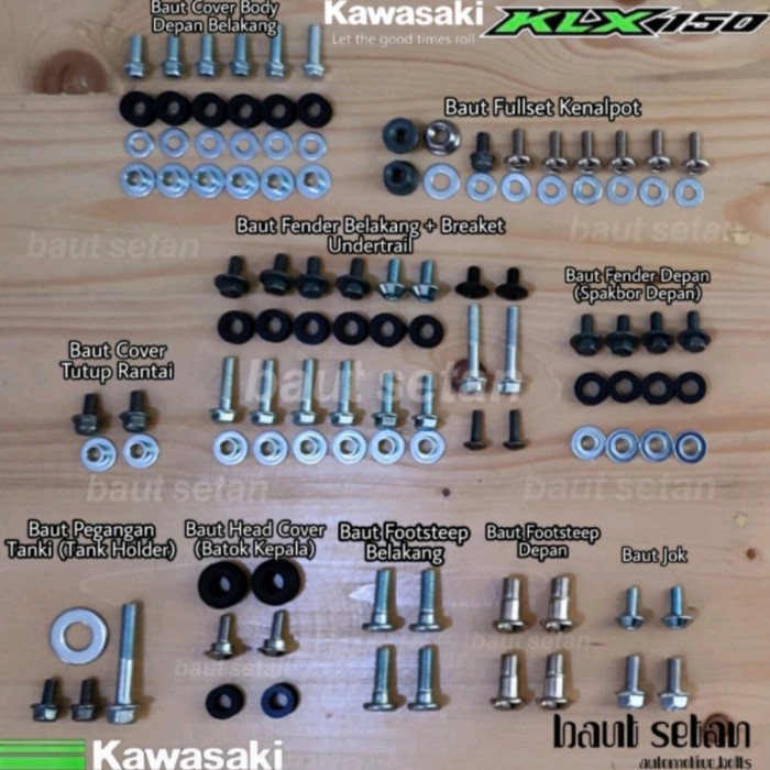Jual baut lengkap set body klx 150L/baut full body KLX 150BF/Dtracker | Shopee Indonesia