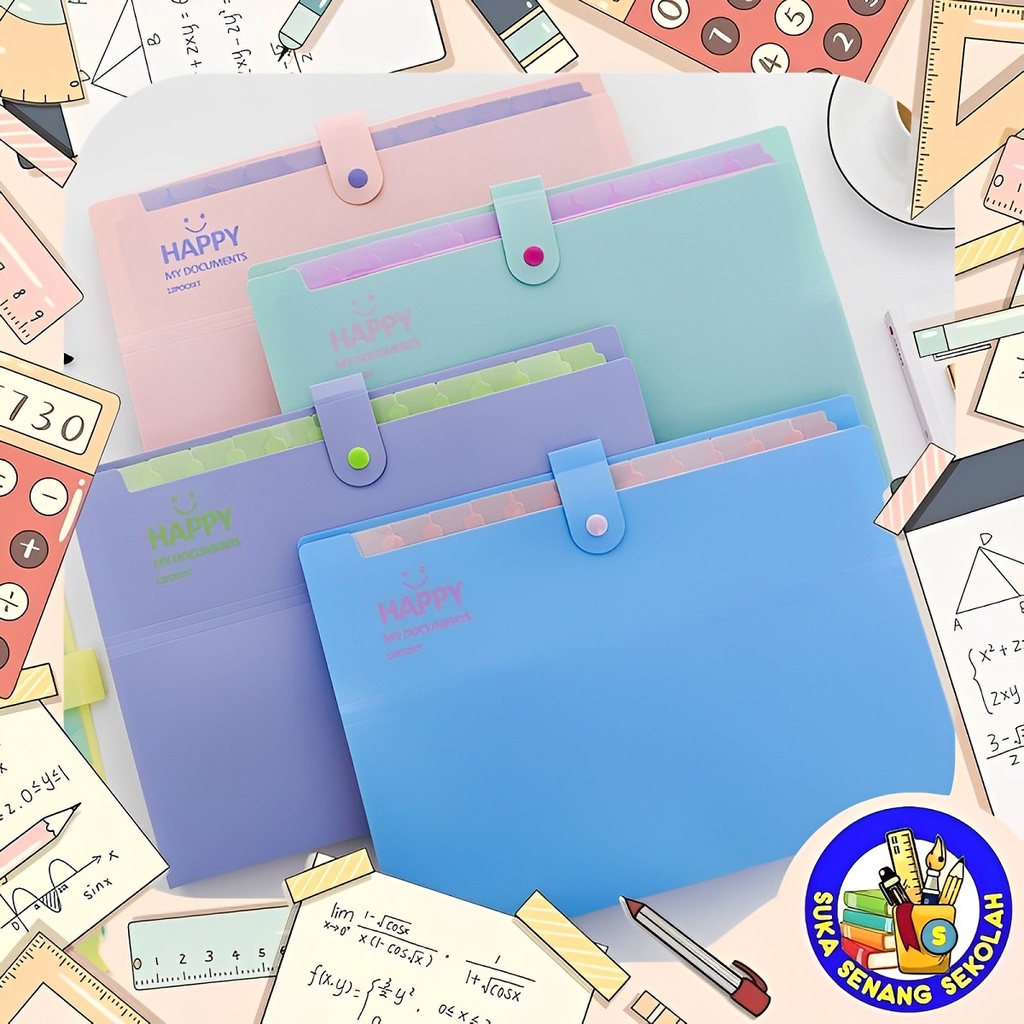 Jual Tas File / Dokumen Folder A4 Motif Happy 12 Layer MF0020 | Shopee ...