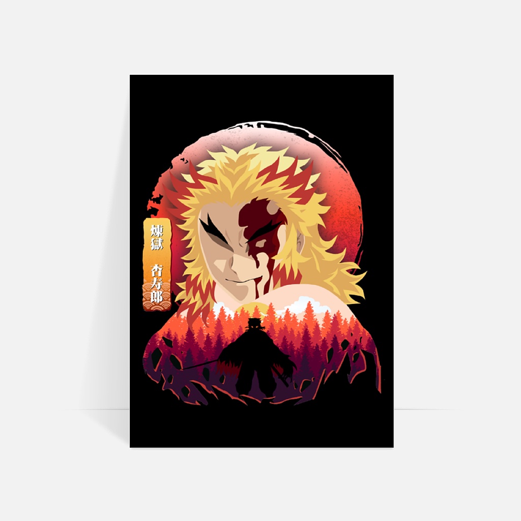 Jual Small Poster Kyojuro Rengoku Demon Slayer Anime | Shopee Indonesia
