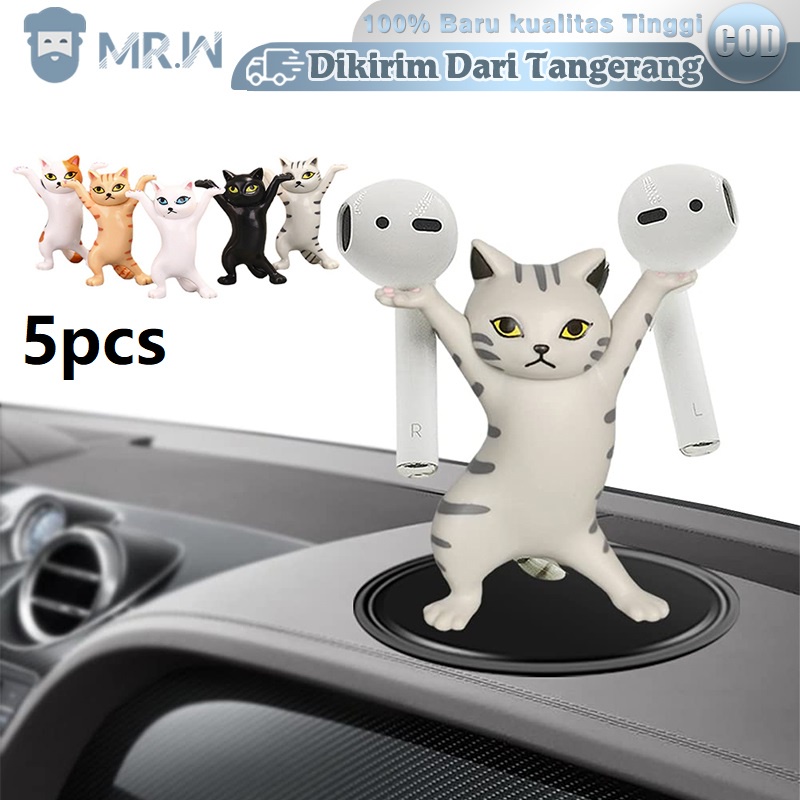 Jual 5pcs Patung Kucing Angkat Tangan Imut Dancing Cat Holder Figur ...