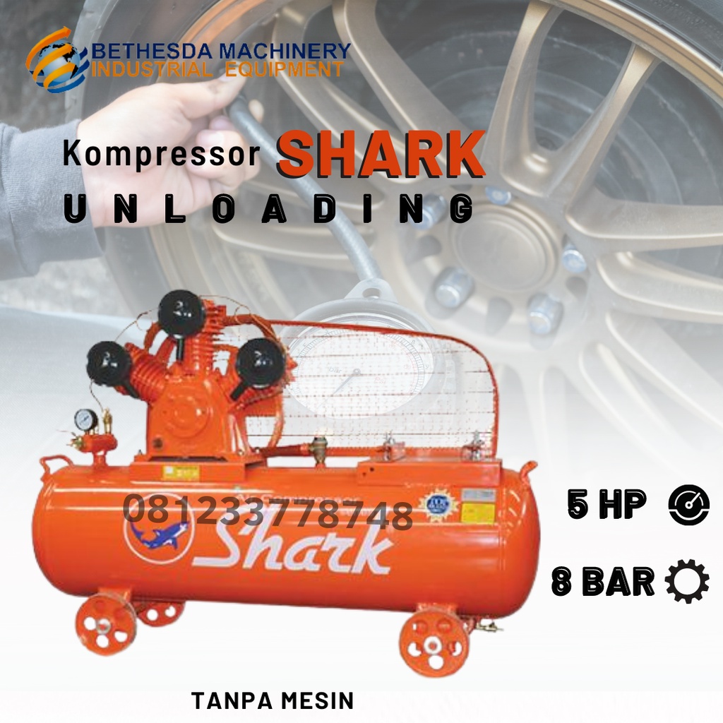 Jual Kompresor Udara 5 Hp Shark Unloading 5 pk Kosongan/Air Compressor ...