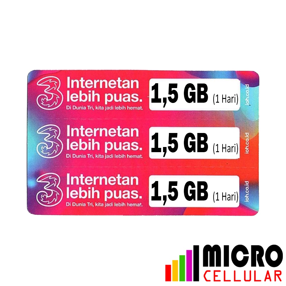 Jual Voucher TRI HAPPY 1,5 GB (1 Hari) Kuota Reguler 24 Jam - Lokal ...