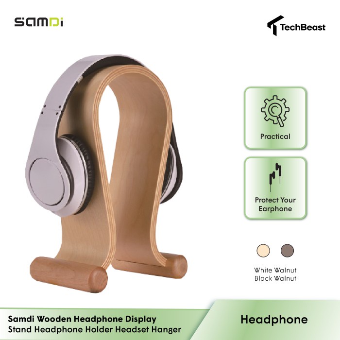 Jual Stand Samdi Wooden Stand Headphone Holder For All Type Headphone ...