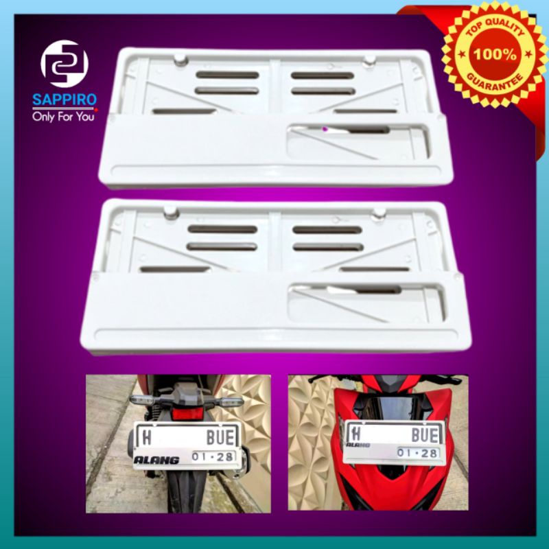 Jual Frame Tempat Plat Nomor Motor PUTIH Bahan TEBAL Merk ONE WAY ...