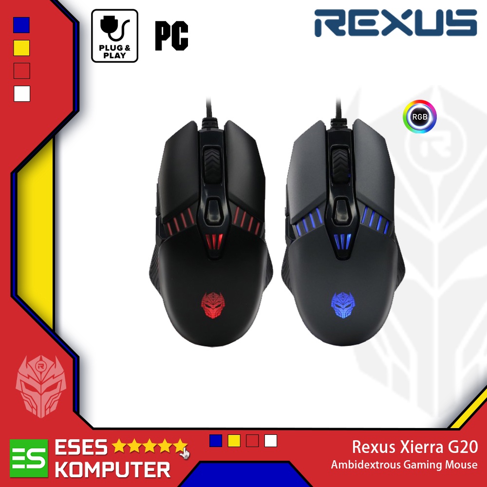 Jual Mouse Rexus Xierra G20 RGB | Mouse Gaming | Shopee Indonesia