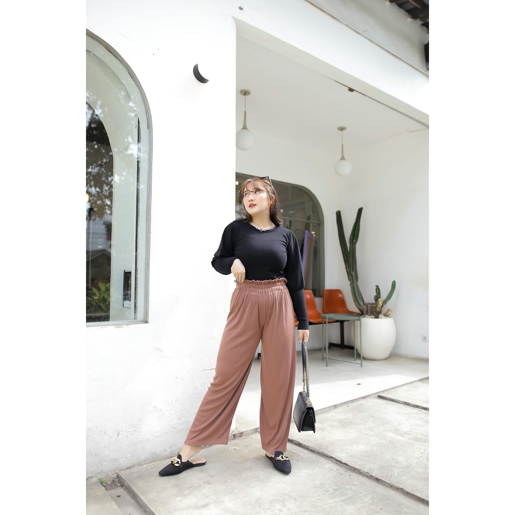 Jual Kulot Knit Highwaist Jumbo Alfa by dailyofprincess | Shopee Indonesia