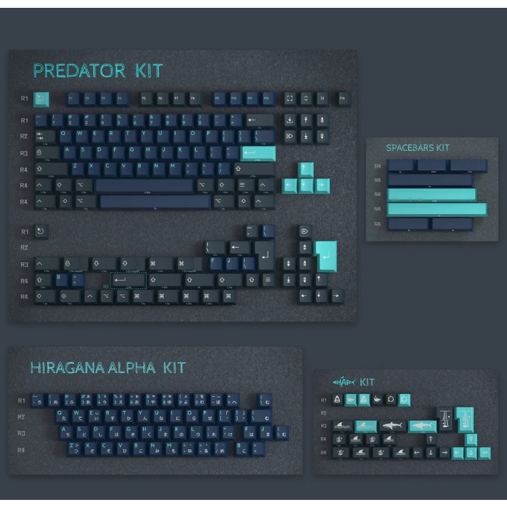 Jual PBTFANS DEEP SEA PREDATOR - PBT Doubleshot Cherry Profile Keycaps ...