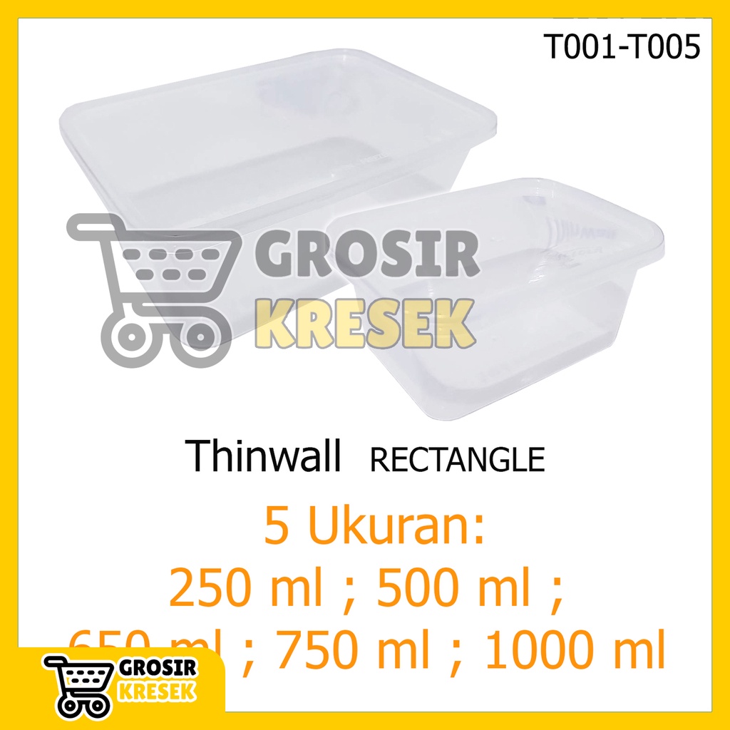 Jual [DISC] A69 Thinwall Victory Rectangle Kotak Makan Plastik isi 25 ...