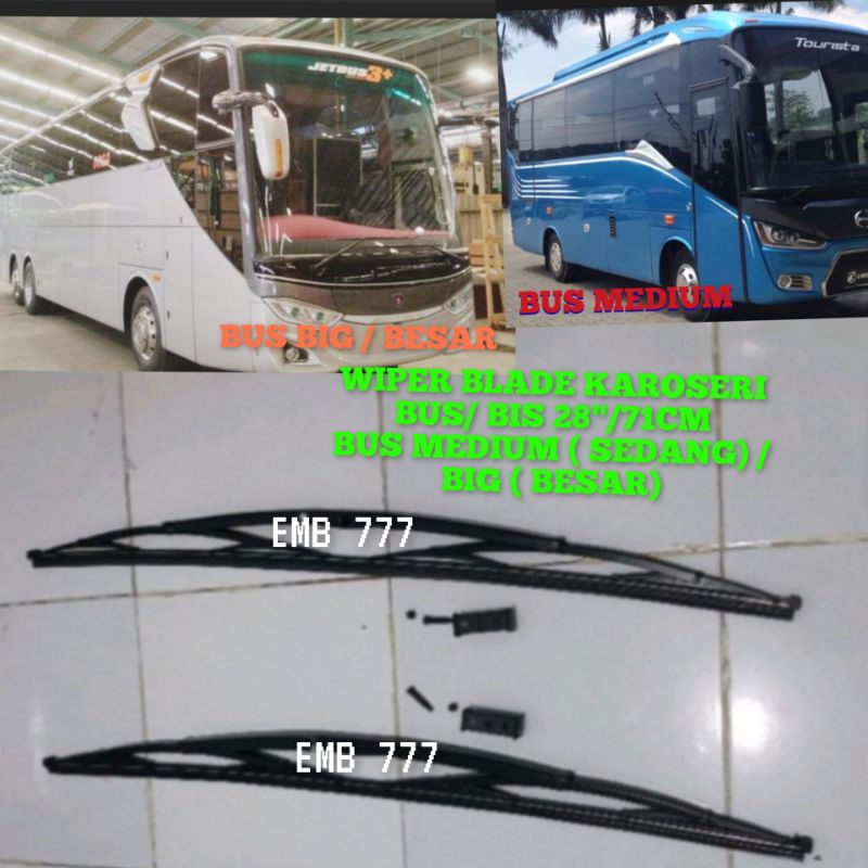 Jual WIPER BLADE 70 CM 28" KAROSERI BUS MEDIUM BIG KARET KIPAS KACA BIS ...
