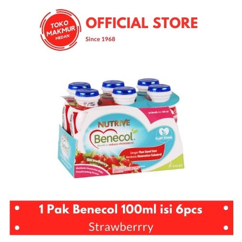 Jual 1 PAK NUTRIVE BENECOL STRAWBERRY 6 X 100 ML | Shopee Indonesia