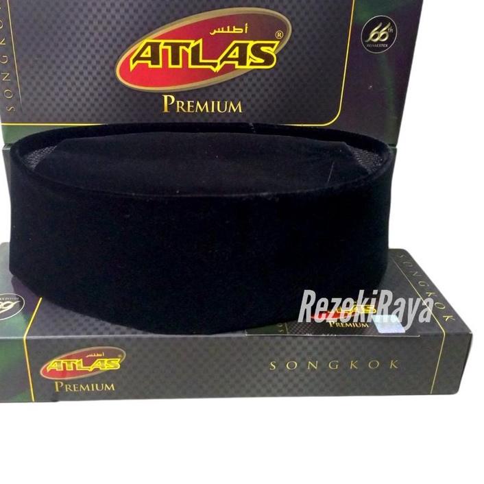 Jual ♤ Peci Songkok Kopiah ATLAS AC Hitam Premium Exclusive Size 4- 10 ...